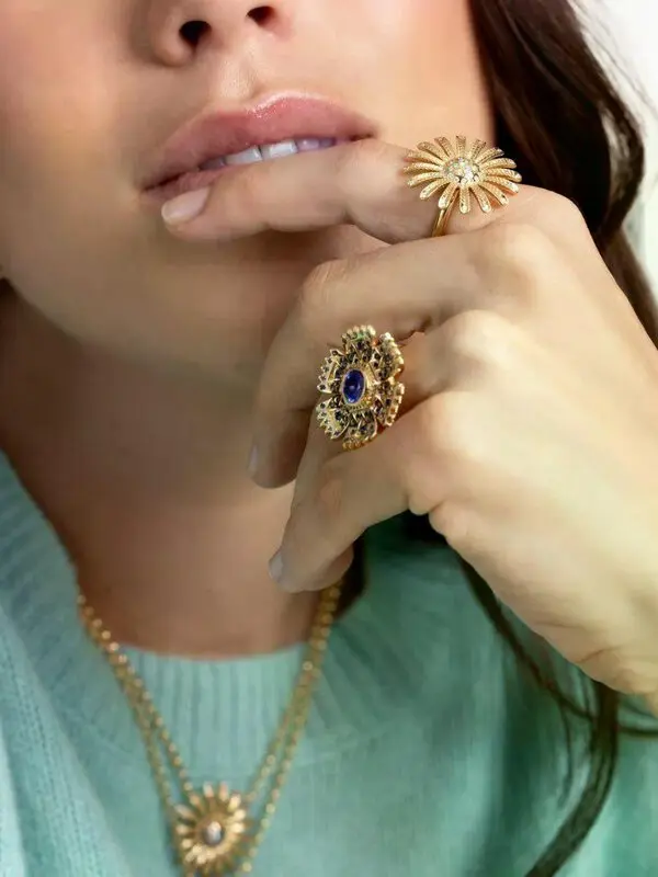 Harwell Godfrey Petunia Tanzanite And Sapphire Ring