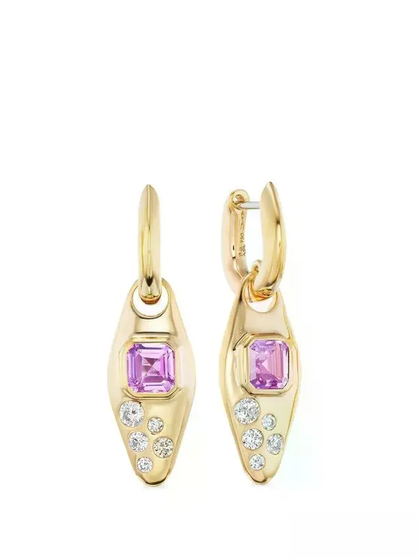 UNIFORM OBJECT Pink Sapphire And Diamond Vessel Earrings - Gold