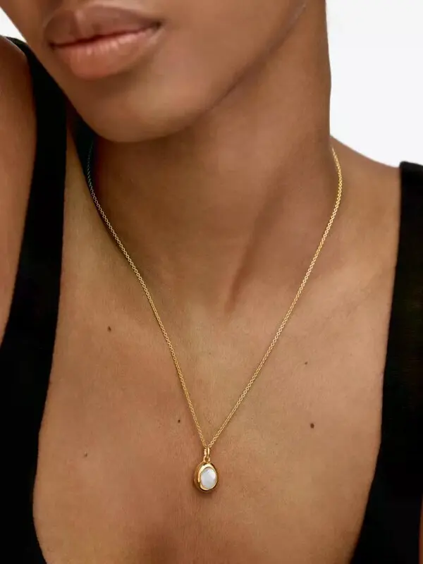 Monica Vinader April Rock Crystal Locket Necklace
