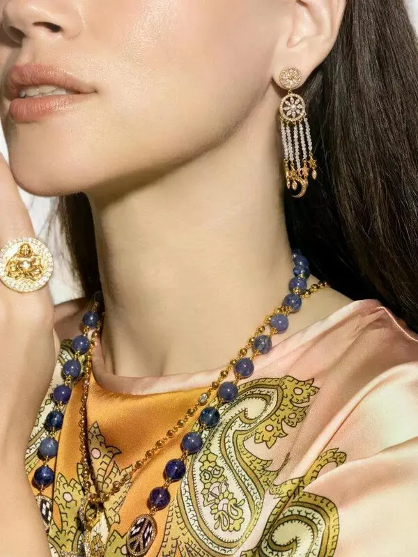 BUDDHA MAMA Mandala Diamond Drop Earrings