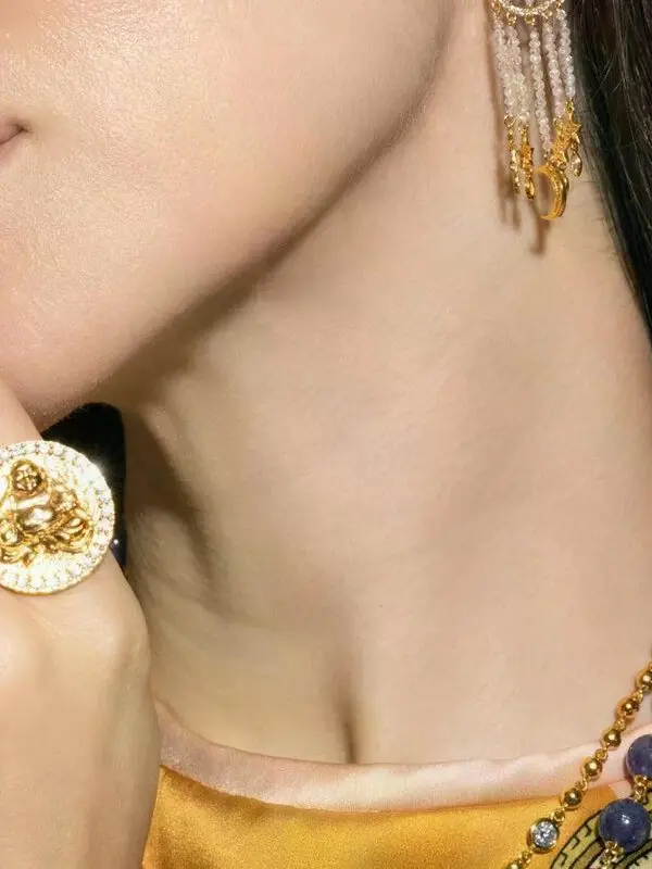 BUDDHA MAMA Mandala Diamond Drop Earrings
