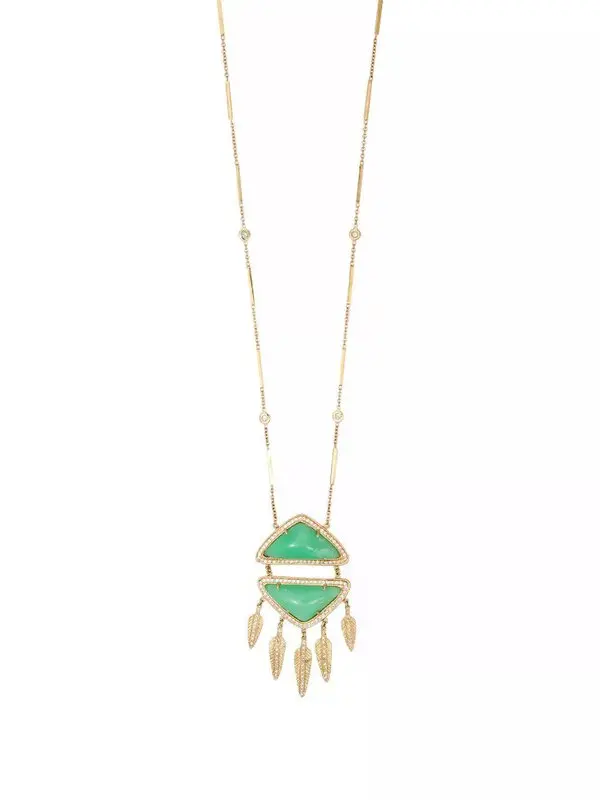 Jacquie Aiche Chrysoprase And Diamond Necklace - Gold
