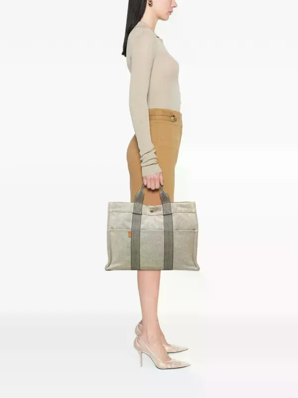 Hermès 1990-2010 Canvas Fourre Tout Mm Tote Bag - Grey