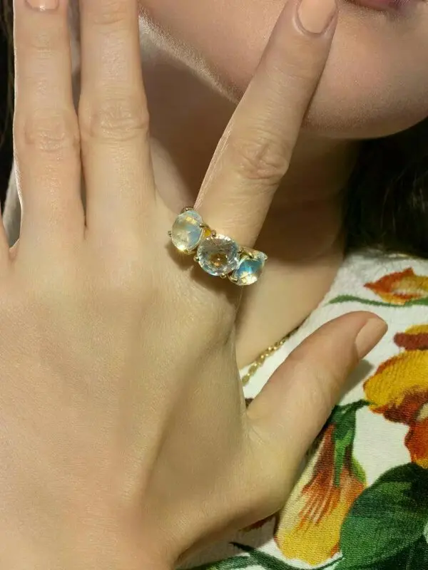 Irene Neuwirth Gemmy Gem Rainbow Moonstone Ring - Gold