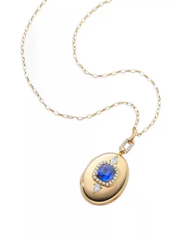 Monica Rich Kosann Sapphire And Diamond Locket Necklace