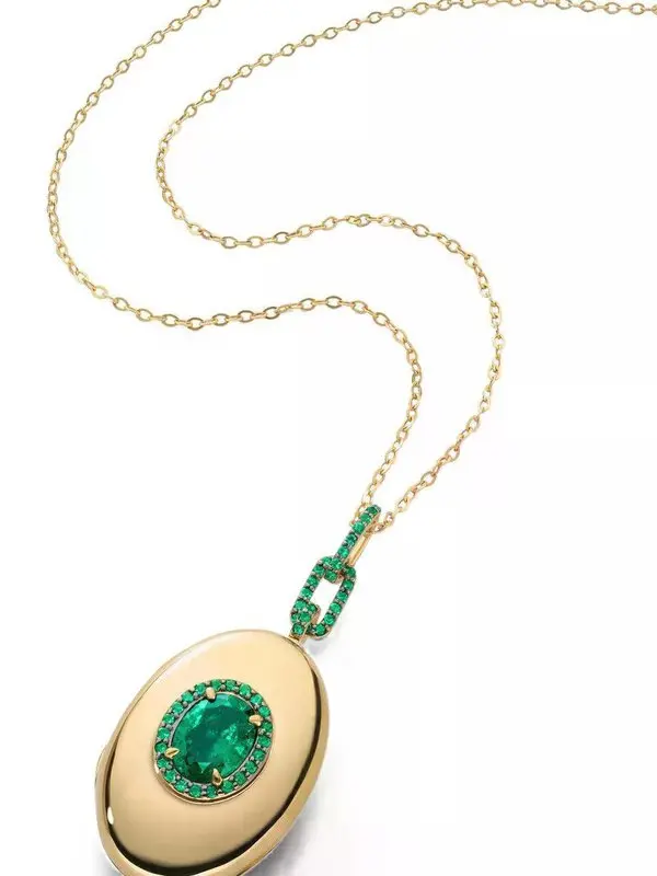 Monica Rich Kosann Emerald Locket Necklace - Gold