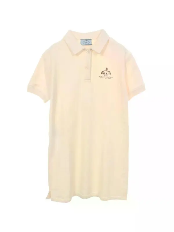 Prada 2010s Logo-print Polo-collar Mini Dress