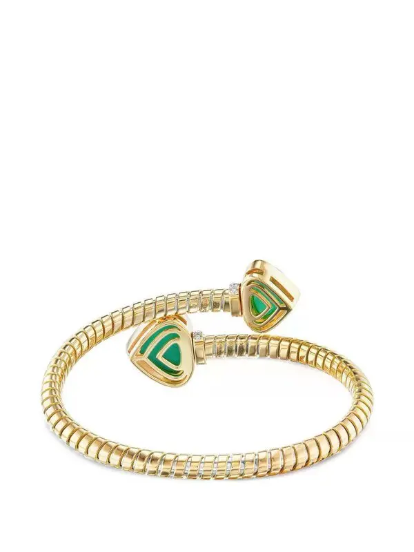 Marina B Trisolina Bracelet With Chrysoprase And Diamonds In 18k Yellow