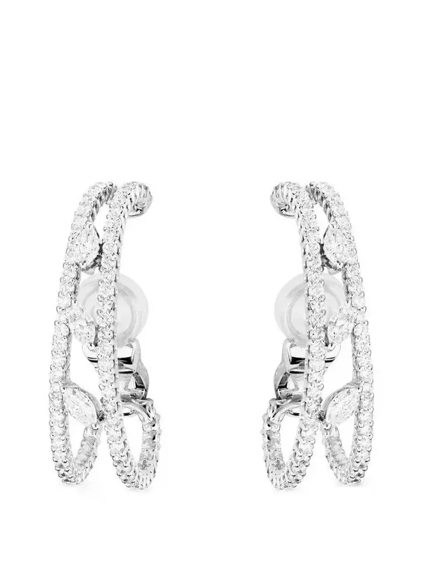 Yeprem Diamond Hoop Earrings - Silver