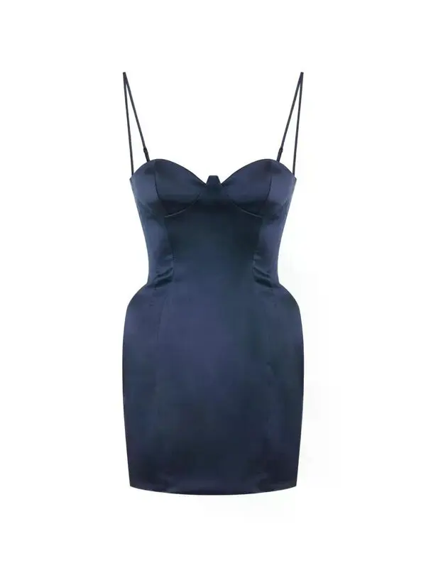 Elisabetta Franchi Mini Dress In Gazar Fabric - Blue