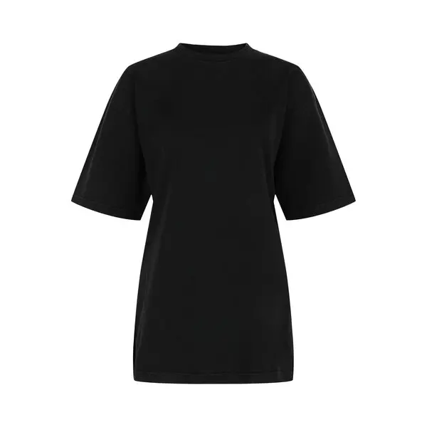 Balenciaga Medium Fit Crystal Embellished Logo T-shirt /silver - Black