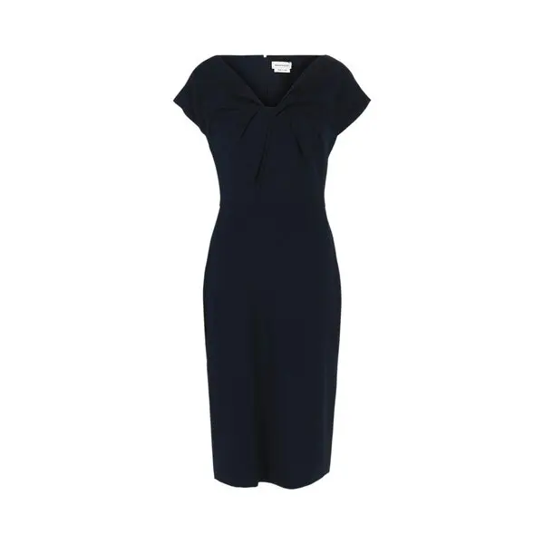 Alexander McQueen Twist-detail Crepe Midi Dress