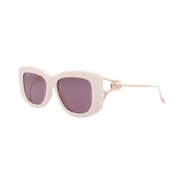 Gucci Square-frame Injection Sunglasses 'ivory/gold/violet