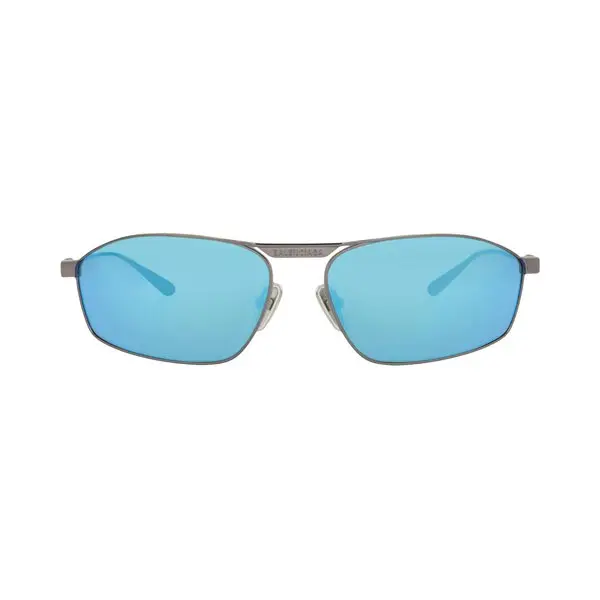 Balenciaga Aviator-frame Metal Sunglasses 'ruthenium/blue