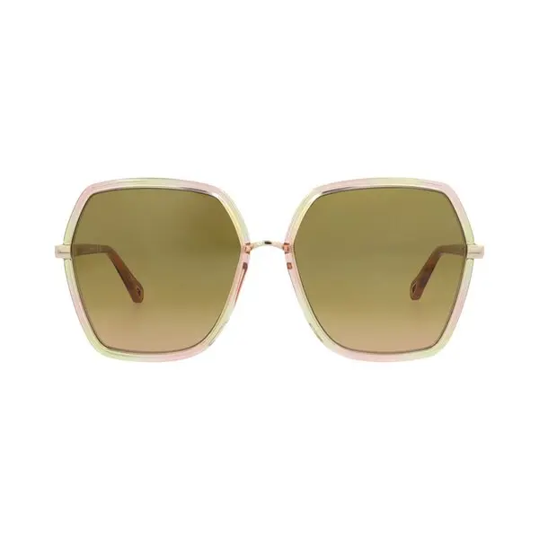 Chloé Square-frame Sunglasses 'havana/orange/green - Brown