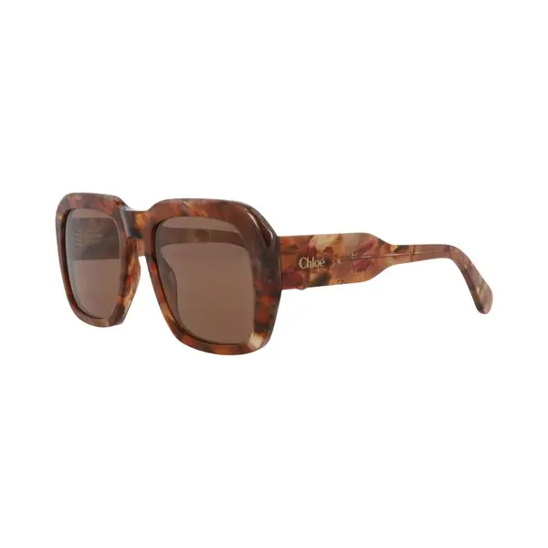 Chloé Square-frame Recycled Acetate Sunglasses 'havana - Brown