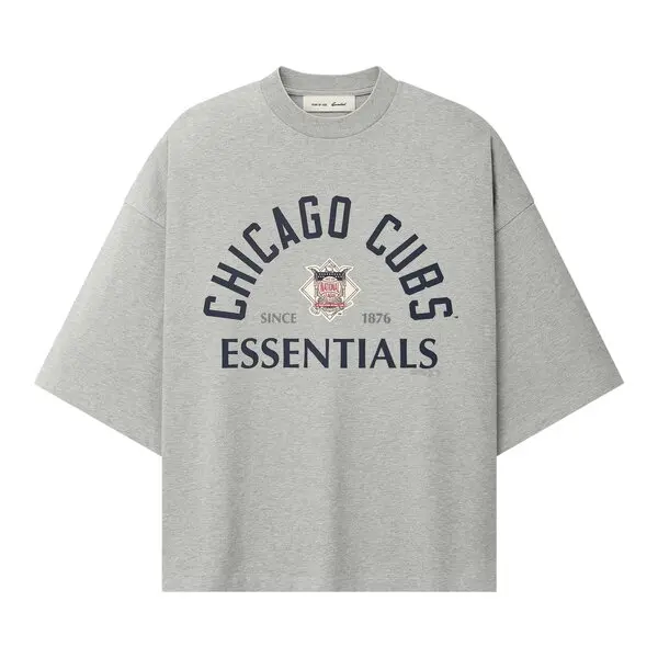 Fear Of God Cubs National League Merch Tee 'concrete Heather - Grey