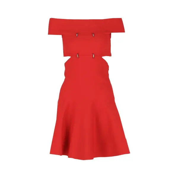 Alexander McQueen Off-shoulder Sliced Mini Dress 'lust