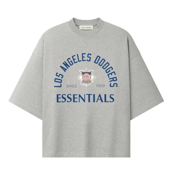 Fear Of God Dodgers National League Merch Tee 'concrete Heather