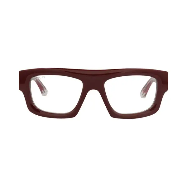 Gucci Square-frame Recycled Acetate Sunglasses 'burgundy/transparent