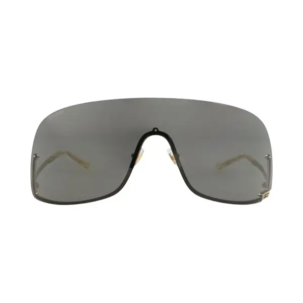 Gucci Shield-frame Metal Sunglasses /grey