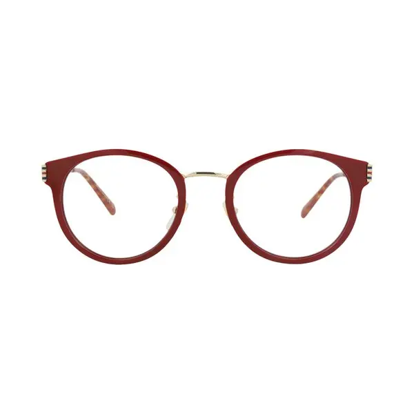 Gucci Round-frame Recycled Acetate Optical Frames 'burgundy/gold/transparent