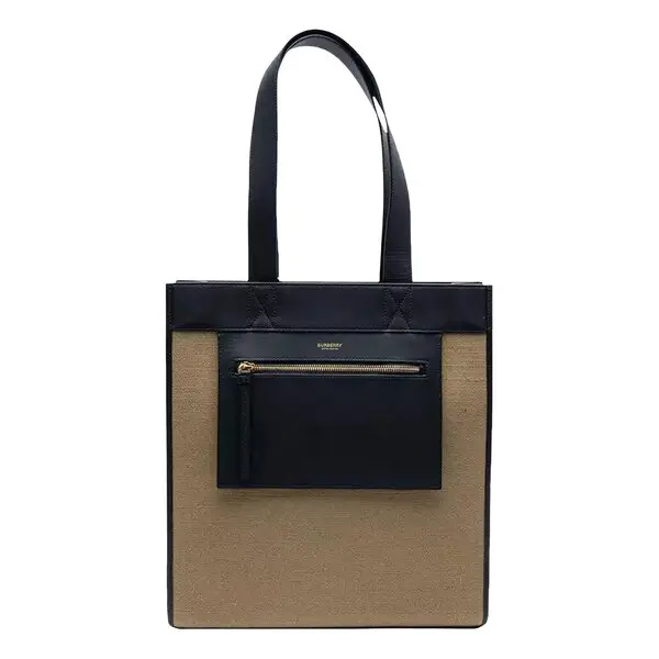 Burberry Canvas Combination Tote Bag