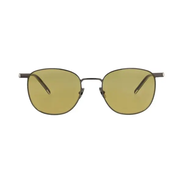 Saint Laurent Round Frame Metal Sunglasses - Silver