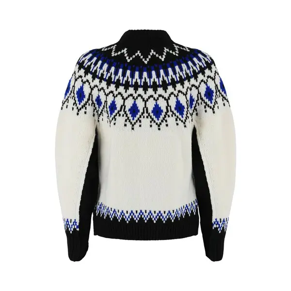 Alexander McQueen Fair Isle Knit Sweater 'ivory/blue