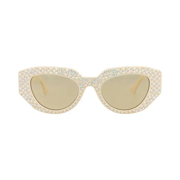 Gucci Cat Eye-frame Recycled Acetate Sunglasses 'ivory/brown