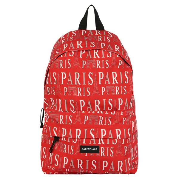 Balenciaga Paris Explorer Backpack /white - Red