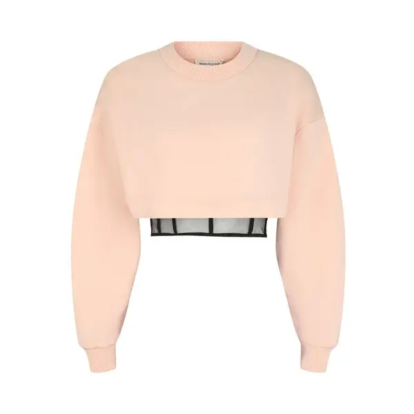 Alexander McQueen Hybrid Bustier Sweatshirt 'tea Rose - Pink