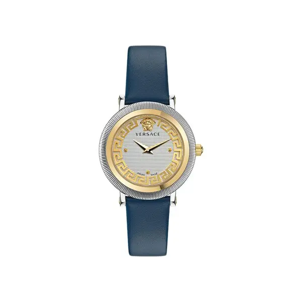 Versace Greca Flourish Two-tone Leather Watch