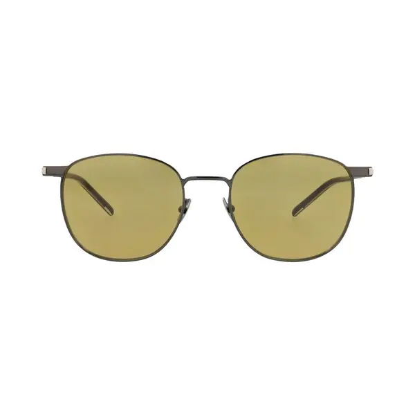 Saint Laurent Round-frame Metal Sunglasses 'ruthenium/crystal/brown