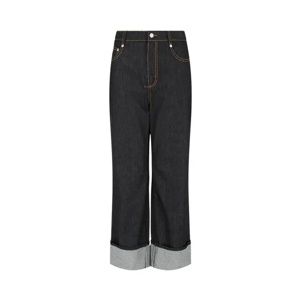 Alexander McQueen Contrast Stitching Denim Pants