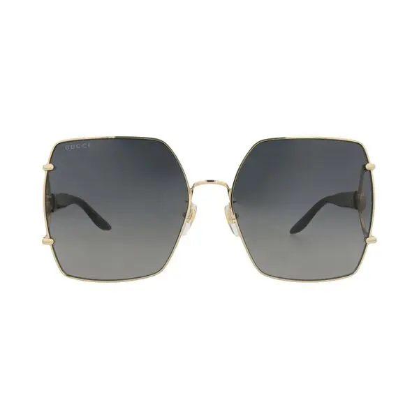 Gucci Square-frame Metal Sunglasses /black/grey