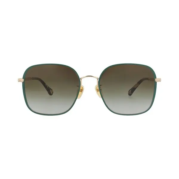 Chloé Square-frame Metal Sunglasses /green - Gold
