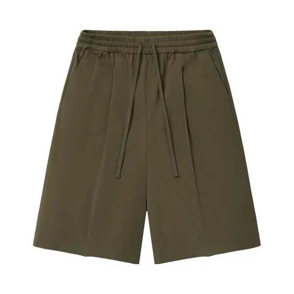 Fear Of God Cotton Twill Relaxed Drawstring Short 'moss