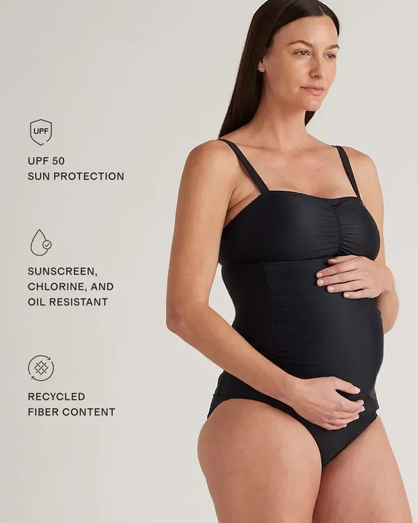 Quince Maternity Two-piece Tankini Swimsuit - Black