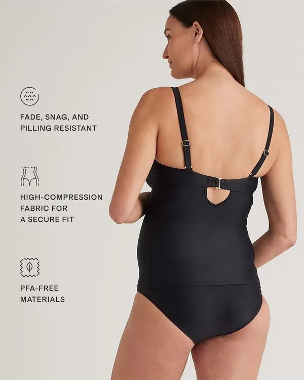 Quince Maternity Two-piece Tankini Swimsuit - Black