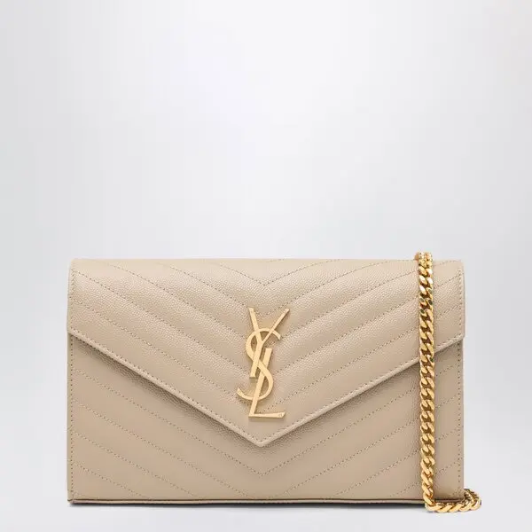 Saint Laurent Cassandre Chain Pouch In Dark