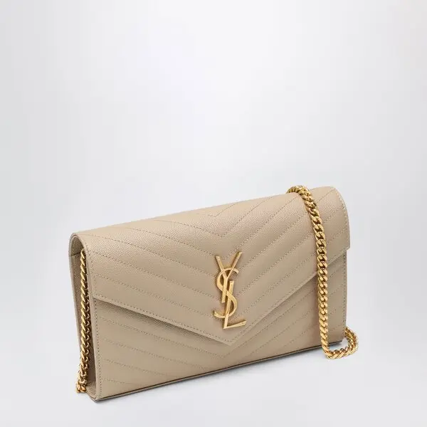 Saint Laurent Cassandre Chain Pouch In Dark