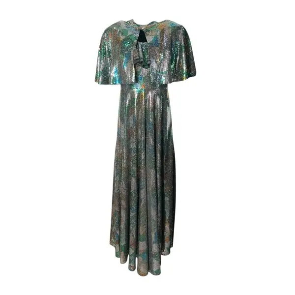 LAURA CITRON Marcelle Jumpsuit + Capelette - Silver
