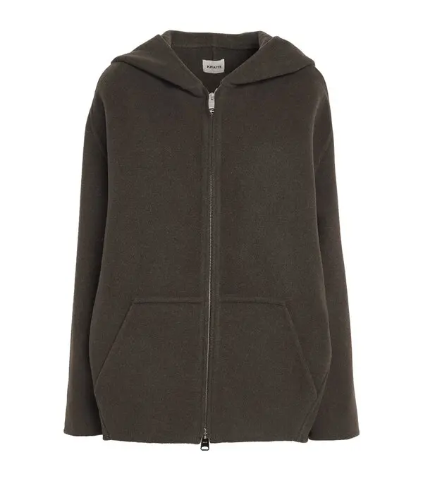 Khaite Virgin Wool Zip-up Hoodie - Green