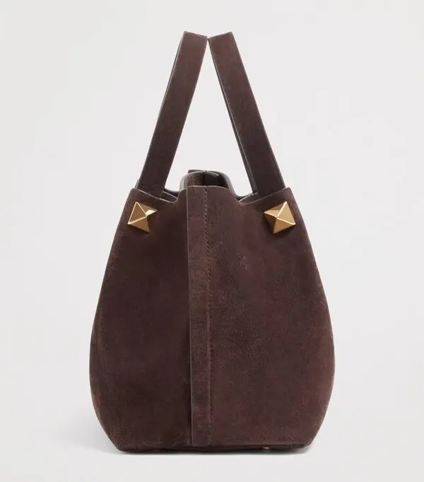 Valentino Garavani Small Suede Vlogo Signature Tote Bag