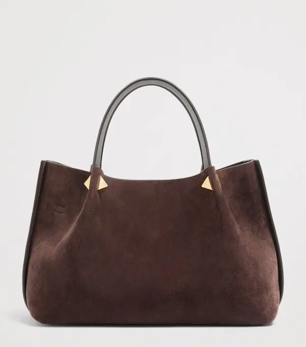 Valentino Garavani Small Suede Vlogo Signature Tote Bag