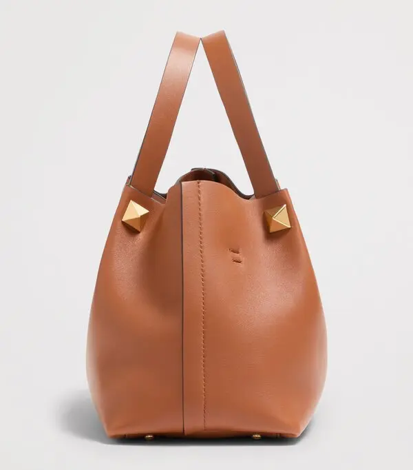 Valentino Garavani Small Leather Vlogo Signature Tote Bag - Brown