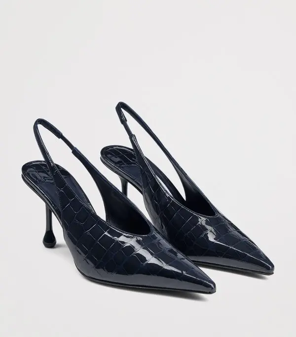JIMMY CHOO Isa Embossed Leather Slingback Pumps