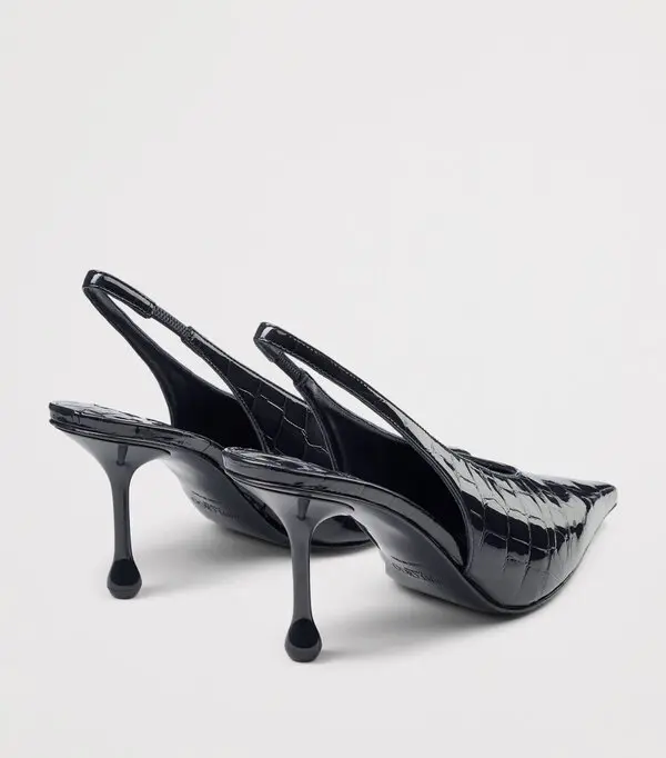 JIMMY CHOO Isa Embossed Leather Slingback Pumps