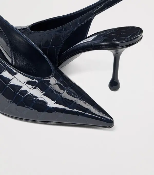JIMMY CHOO Isa Embossed Leather Slingback Pumps
